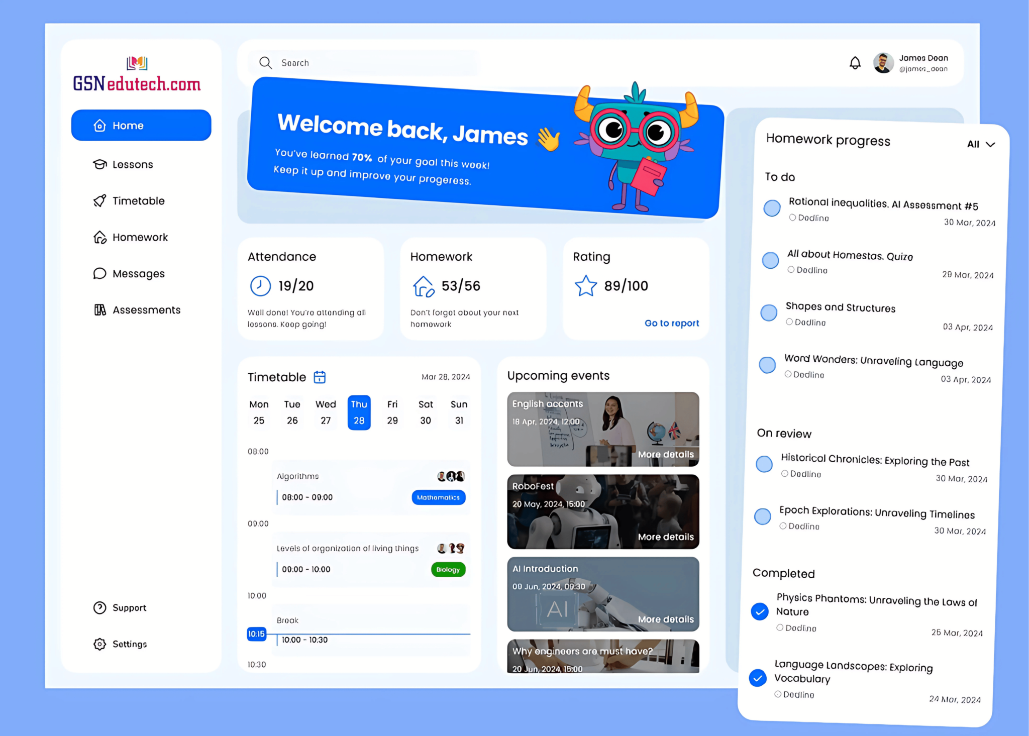 Student Portal Features – GSN EDUTECH